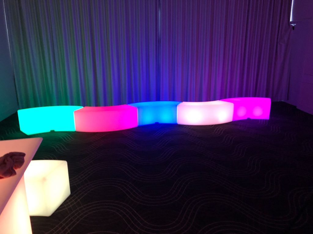 Hire Glow Curved Benches for Parties and Events in Sydney