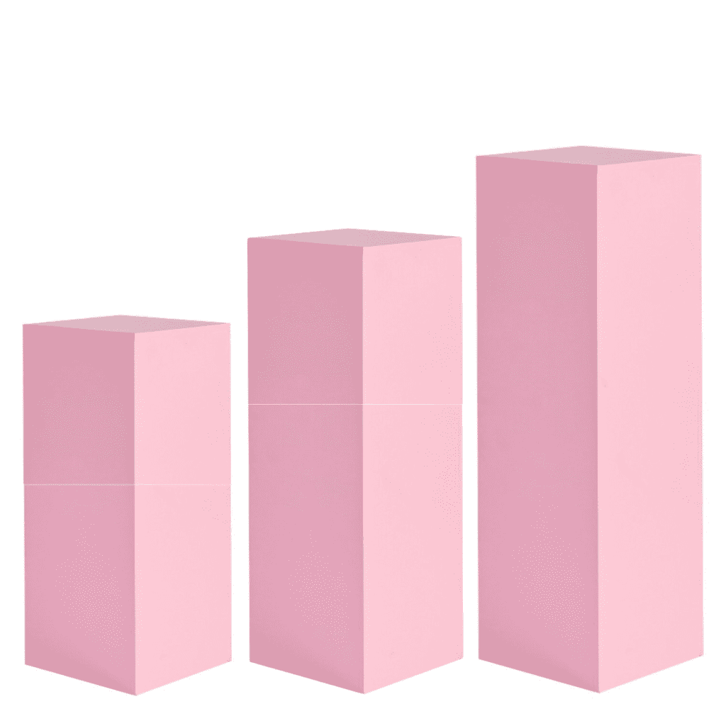 Pink Square Plinth Hire - Set of 3 | Event Hire Co