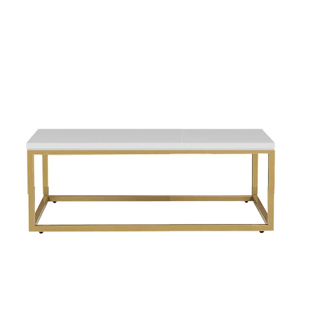 Rectangular Gold Coffee Table w/ White Top Hire | Coffee table Hire Sydney