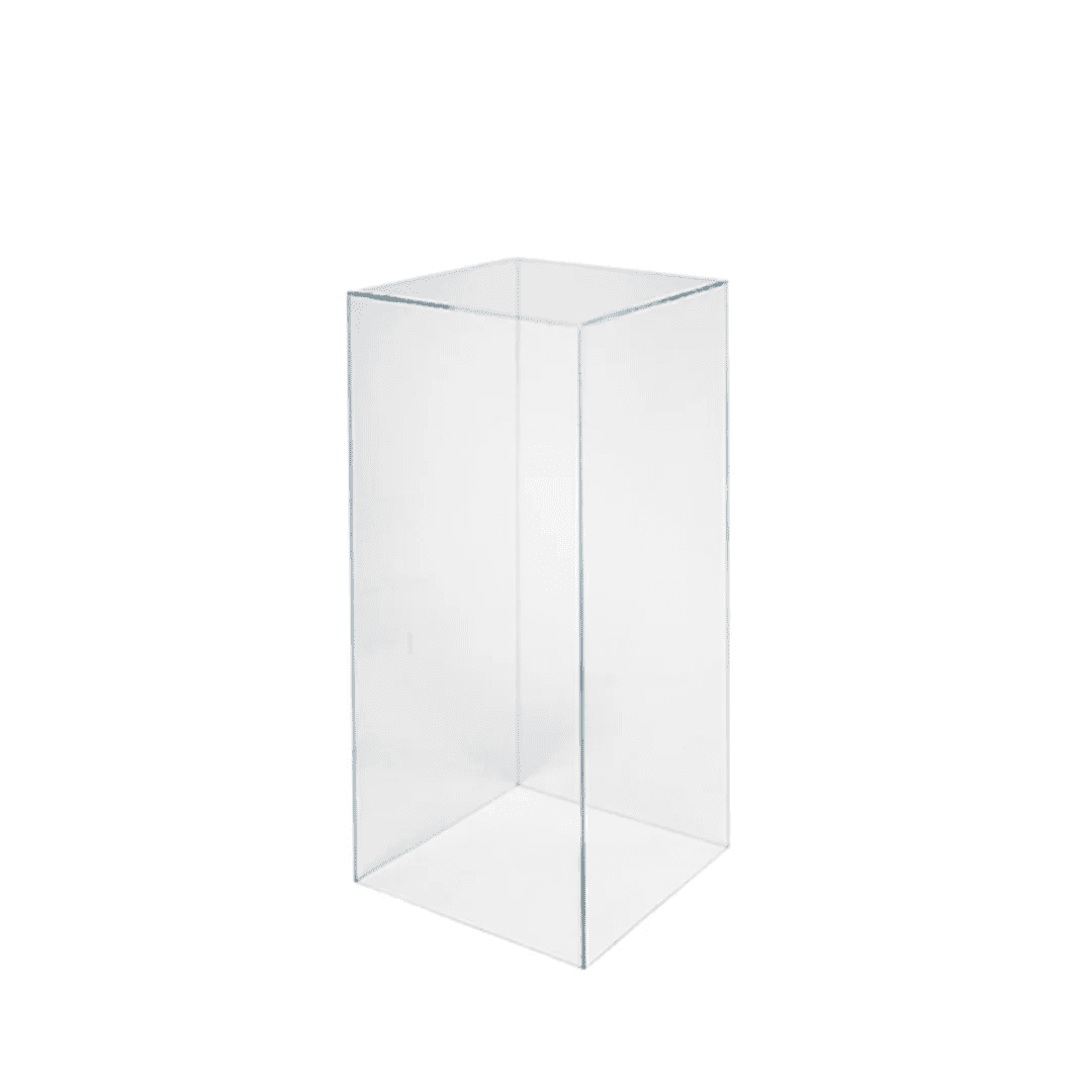 Clear Square Acrylic Plinth Hire – Medium 70cm | Event Hire Co